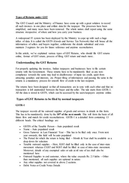 Gst Return Filing Pptx