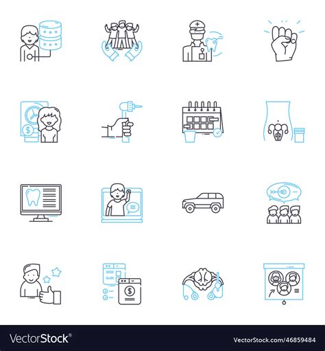 Workplace Safety Linear Icons Set Compliance Vector Image