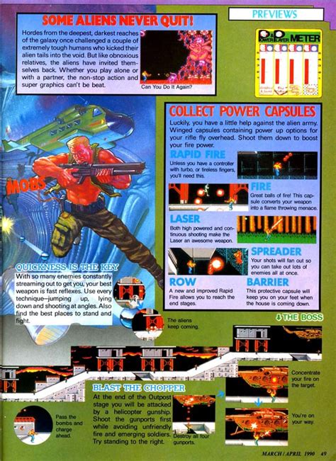 Super C Nes Preview From Nintendo Power Issue 11 Marchapril 1990 Rretrogamingmagazines