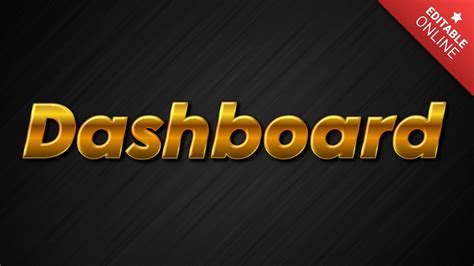 Dashboard Gold Style Text Effect Generator