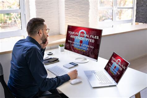 Ransomware Cyber Attack Showing Personal Files Encrypted Stock Image