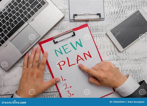 Conceptual Hand Writing Showing New Plan Business Photo Showcasing Start Of A Detailed Proposal