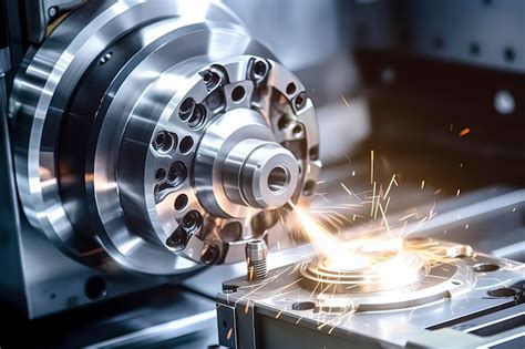 Premium AI Image The CNC Machining Center Is Drilling Holes AI Technology Generated Image