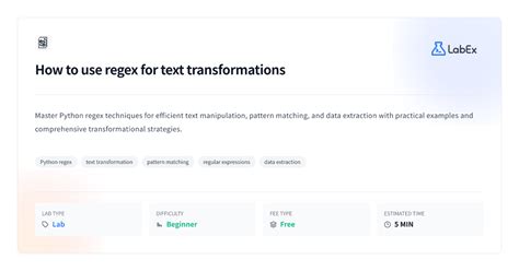 how to use regex for text transformations labex