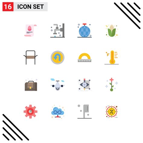 Editable Vector Line Pack Of 16 Simple Flat Colors Of Thanksgiving Cob Shower Autumn Disco