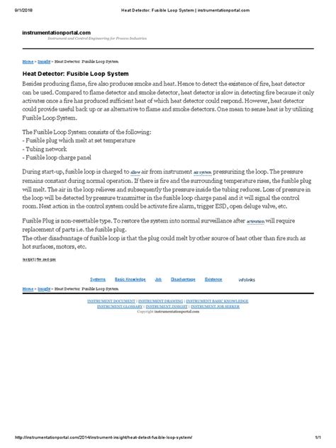 Heat Detector Fusible Loop System Pdf Fires Detector Radio