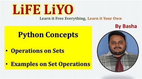 Operations On Sets Set Operations In Python Pythonprogramming