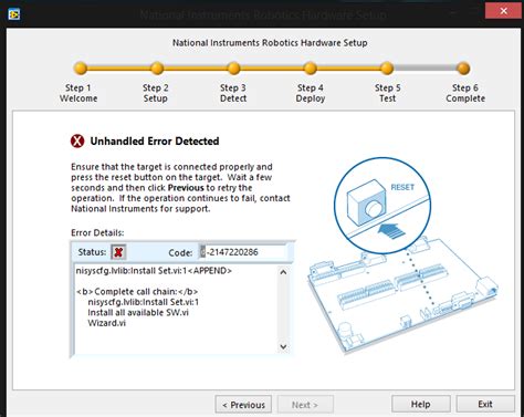 How To Fix Sbrio Unhandled Error Detected Ni Community