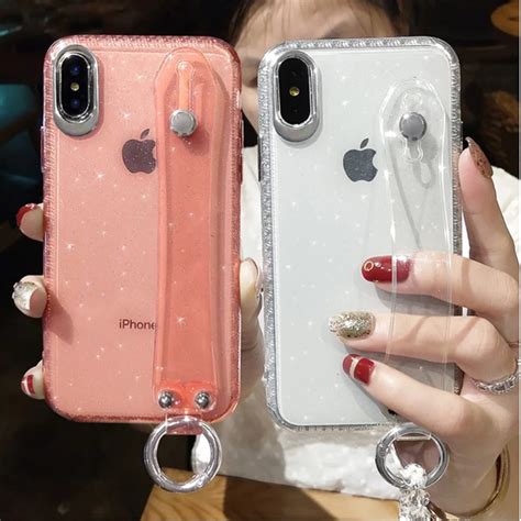 Glitter Powder Phone Case For IPhone X XR XS Max Plus S Plus Shining Transparent Soft