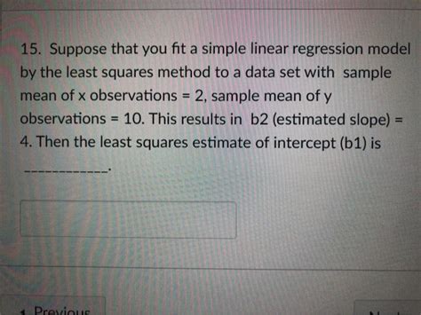 Solved Suppose That You Fit A Simple Linear Regression Chegg