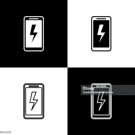흑백 배경에 격리 된 스마트 폰 충전 배터리 아이콘 격리 아이콘을 설정합니다 배터리 가 부족한 전화 벡터 일러스트레이션 0명에 대한 스톡 벡터 아트 및 기타 이미지 Istock
