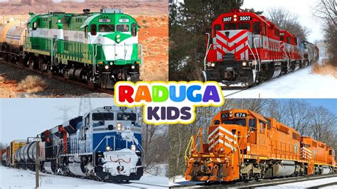 Изучаем цвета и поезда Железнодорожный транспорт для детей Развивающее видео Youtube