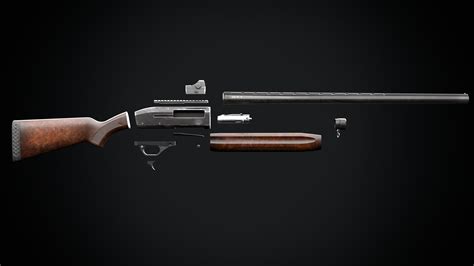 3d Model Mp 153 Semi Automatic Shotgun Vr Ar Low Poly Cgtrader