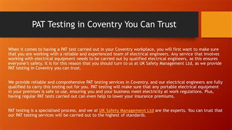 Ppt Why Choose Us For Pat Testing In Coventry Powerpoint Presentation Id 12838384