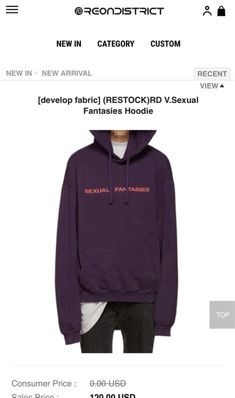 Reon Restock Of The Vetements Sexual Fantasies Hoodie R Qualityreps
