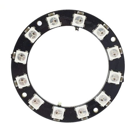 Rgb Led Module 12 Bit Cirkel 50mm Met Ws2812 5050 Chip Neopixel Domoticx