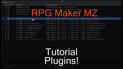 RPG Maker MZ Tutorial Plugins YouTube