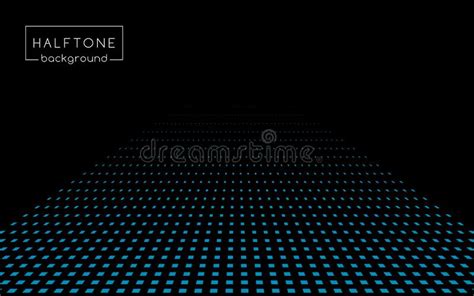 Halftone Abstract Futuristic Background In Perspective Vector Squares Halftone Effect Stock
