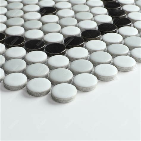 Wholesale Custom Design Ceramic Penny Round Mosaic Mural Tiles Wall Art