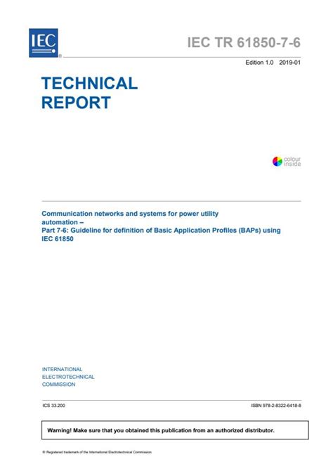 Iec Tr 61850 7 6 2019 Communication Networks And Systems For Power Utility Automation Part 7 6