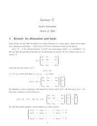 Kernel Linear Algebra Lecture Notes Applied Math And Statistics Docsity