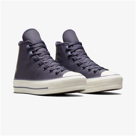 Converse Chuck Taylor All Star Lift Kadın Mor Deri Bot Kadin Bot