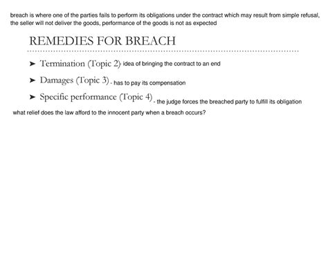 Week 8 Termination Slides Remedies For Breach § Termination Topic