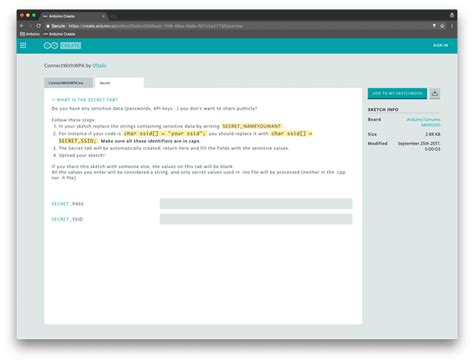 Store Your Sensitive Data Safely When Sharing A Sketch Using Arduino • Tech Projects