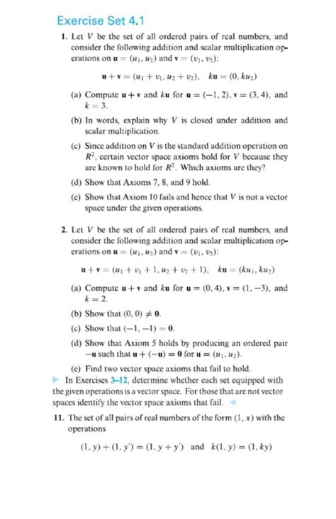 Solved Exercise Set Let V Be The Set Of All Ordered Chegg