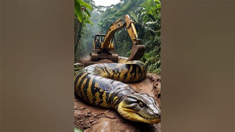 shocking excavator python encounter giantpython naturesurprise