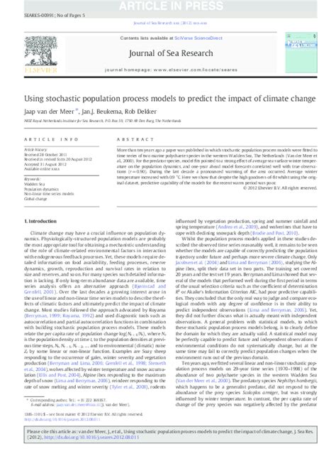 Pdf Using Stochastic Population Process Models To Predict The Impact