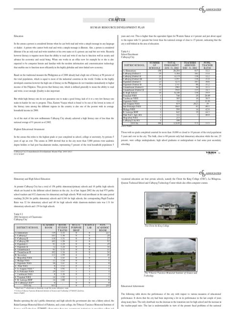 Human Resource Development Plan Education Pdf Literacy Economic