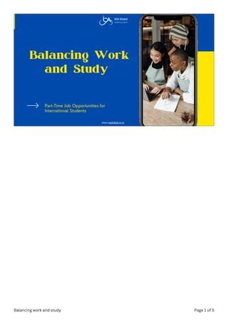 Balancing Work And Study Pdf