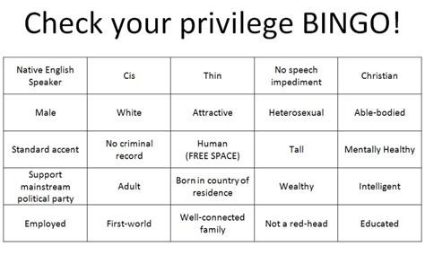 Check Your Privilege Chart