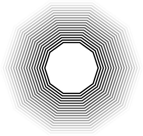 Polygon Frame With 18 Concentric Thick Solid Lines Of Equal Thickness