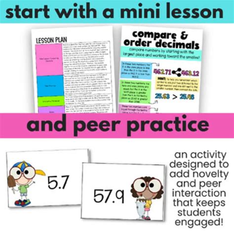 4th Grade Comparing And Ordering Decimals Anchor Chart Review Games