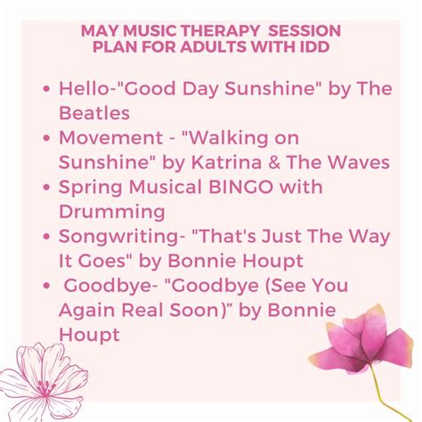 May Music Therapy Session Plan For Adults With Idd Music Therapy