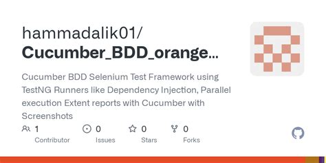 GitHub Hammadalik Cucumber BDD Orangehrm Cucumber BDD Selenium Test Framework Using TestNG