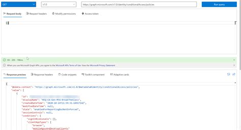 Get All Conditional Access Querys With A Single Click Using Graph Api