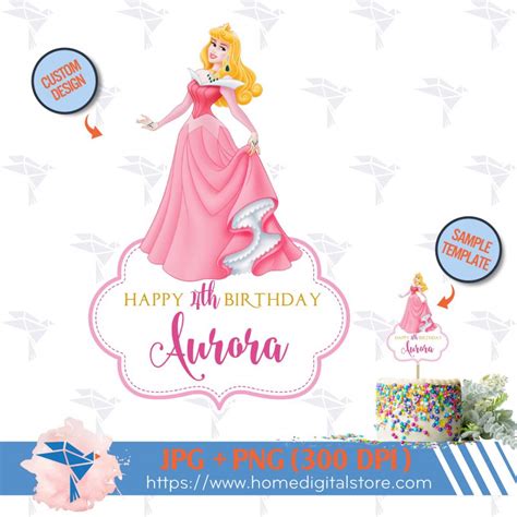 Aurora Princess Cake Topper Png 
