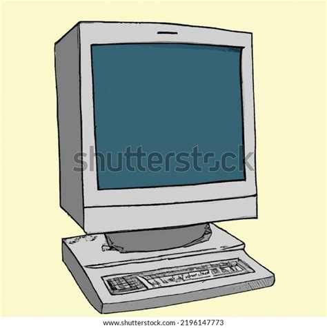Old Cartoon Drawing Personal Computer Stock Illustration Shutterstock