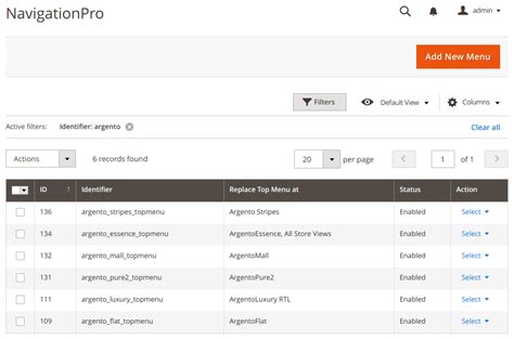 Navigationpro Menu S Grid