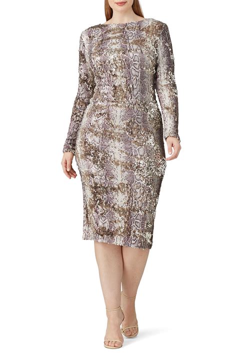 Python Sequin Emery Sheath By Dress The Population Rent The Runway