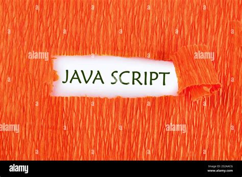 A Vibrant Orange Backdrop Features The Words Java Script On A Strip Of