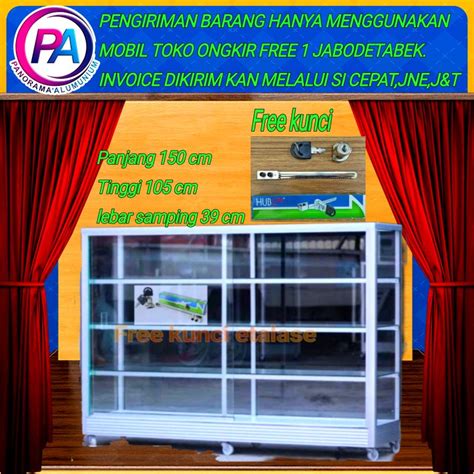 Jual Etalase Kaca Aluminium Ukuran Meter Etalase Sembako Aluminium Cm Free Kunci Etalase