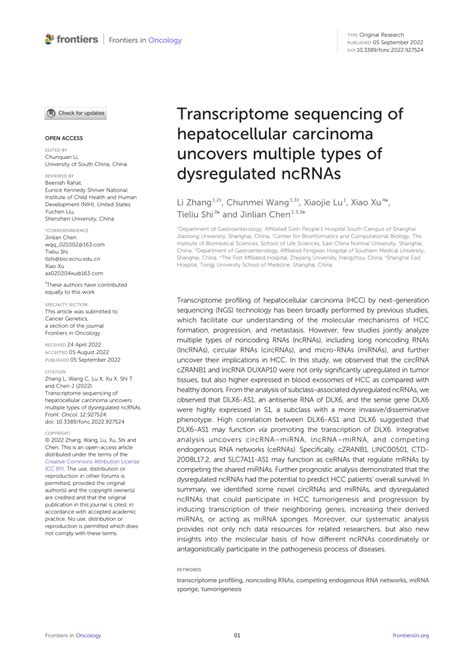 Pdf Transcriptome Sequencing Of Hepatocellular Carcinoma Uncovers Multiple Types Of