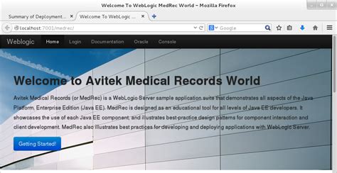 Oracle Weblogic Server 12c 1221 Deploying The Medrec Sample Application