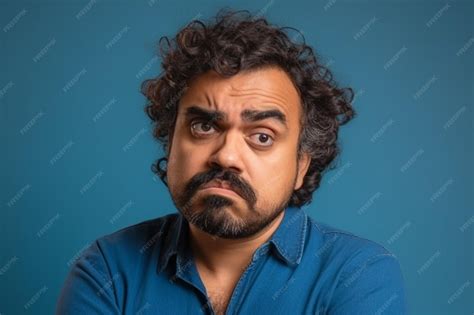 Premium Photo A Man On Solid Color Background Photoshoot With Disgust