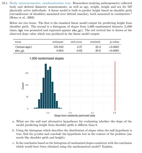 Solved 4 1 Body Measurements Randomization Test