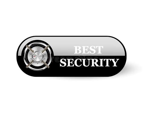 Vector Button Best Security With 100 Protection Stock Vector